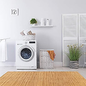 FOREST FLOOR Thick Printed Foam Tiles, Premium Wood Grain Interlocking Foam Floor Mats, Anti-Fatigue Flooring, 3/8" Thick, Light Bamboo, 24 Square Feet (6 Tiles)