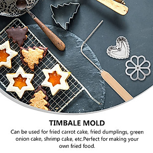 Hemoton 7pcs Rosette and Timbale Set Aluminum Waffle Molds Swedish Rosette Cutter Bunuelos Molds Waffle Molds Rosettes Set for Baking Cake Cookie
