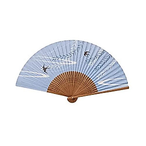 ZAEGO Chinese Fan Charming Elegant Hand Fans Chinese Paper Folding Handheld Fan For Dance Performance Decoration Gift Japanese Fan (Color : E)