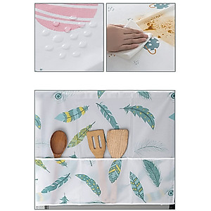 Refrigerator Fridge Dust-Proof Cover Washing Machine Cover PEVA Material Waterproof Cover with Storage Pockets Bags Fridge Dust Cover Oven Cover Multi-Purpose Top Covers (Double door, Flowers 1)
