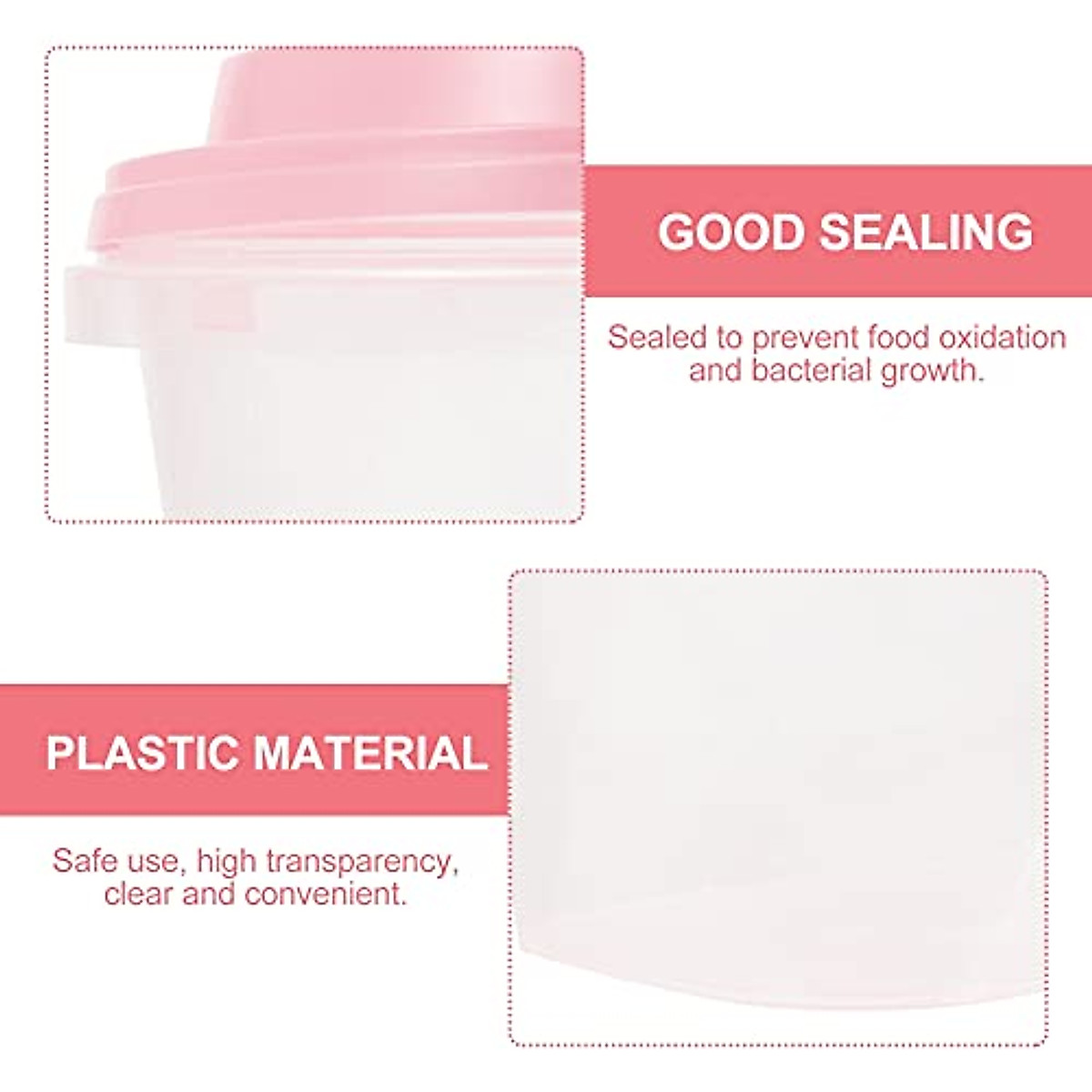 YARNOW 2pcs Ice Cream Storage Containers with Lids Homemade Ice Cream Tubs Oval Freezer Containers Storage Freezer Container Cake Boxes for Home Kitchen Pink