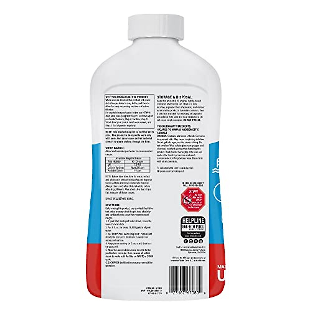 HTH 67080 Swimming Pool Care Drop Out™ Flocculant - Clears Cloudy Water Fast