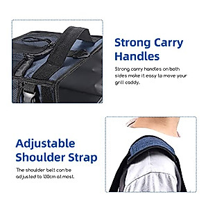 Large Grill and Picnic Caddy Picnic Basket for Griddle/ BBQ rganizer Store All Tools Accessories,Collapsible and Easy Carry Griddle Caddy for Family Outdoor,Camper,Travel,Car,RV