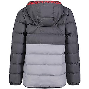 Under Armour Boys' Pronto Puffer Jacket, Mid-Weight, Zip Up Closure, Repels Water, Pitch Gray Colorblock