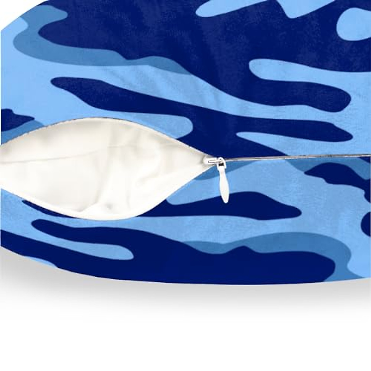 XMNYGJ Blue Camouflage Camo Throw Pillow Covers 20 x 20 Inch Decorative Square Cushion Case Soft Cozy Modern Pillowcase for Couch Sofa Bed Living Room Home Decor