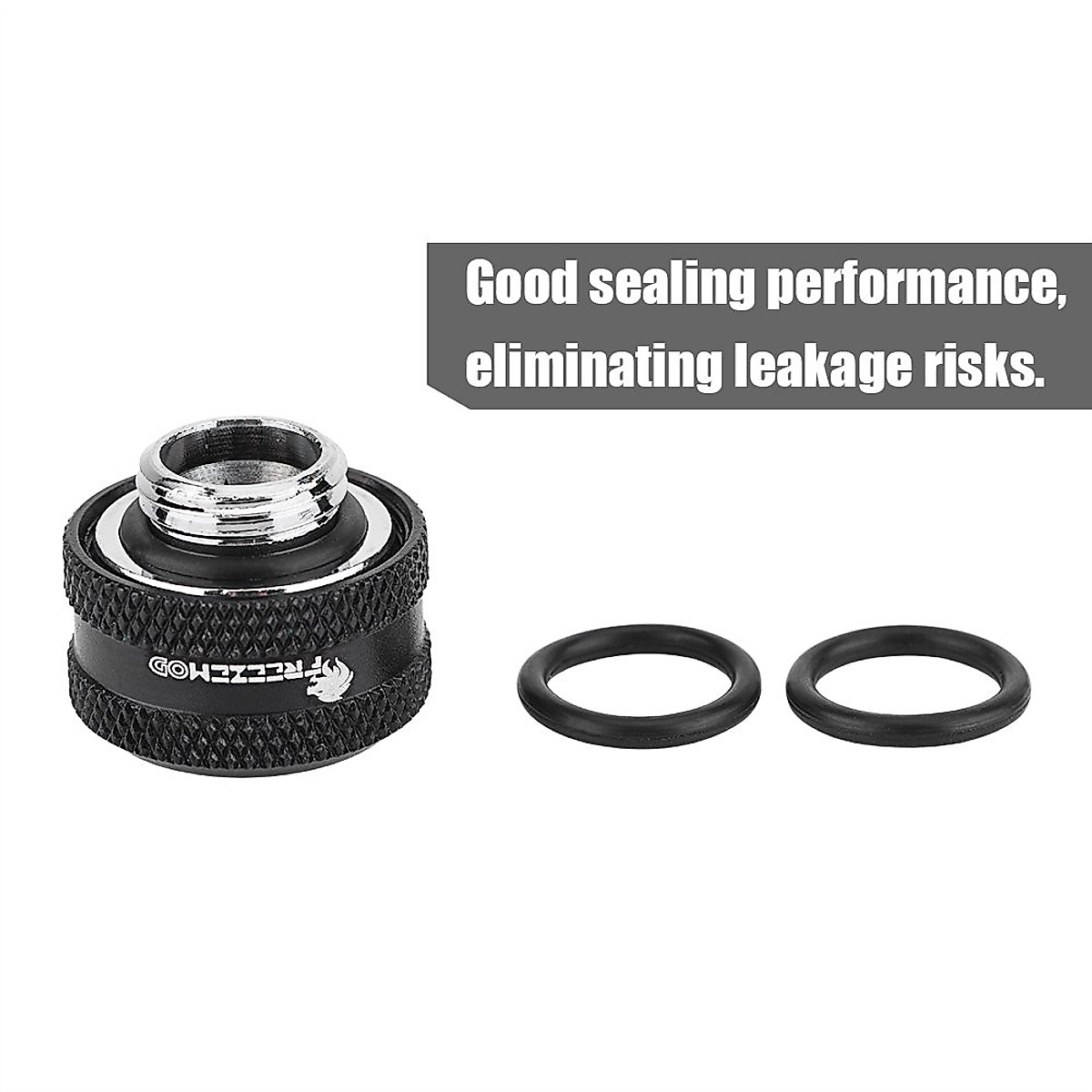 Pomya Water Cooling Fitting, 14mm Water Cooling Compression Fitting for Rigid Acrylic Tube OD (Pack of 4)(black)