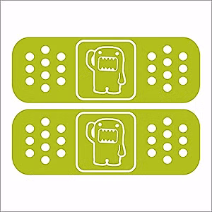 JINTORA Sticker - Decal - JDM - Die Cut - domo kun Band Aid Small 2nd - 187x99 mm - JDM - Die Cut - Car - Truck - Bus - Window - Laptop - Coach - Rear Window - Yellow Green