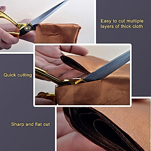 Ribbon Cutting Scissors Gold Scissors Stainless Steel 10.5" Big Scissors for Ribbon Cutting Ceremony Heavy Duty Fabric Tailor Scissors for Cardboard Cutting Sewing