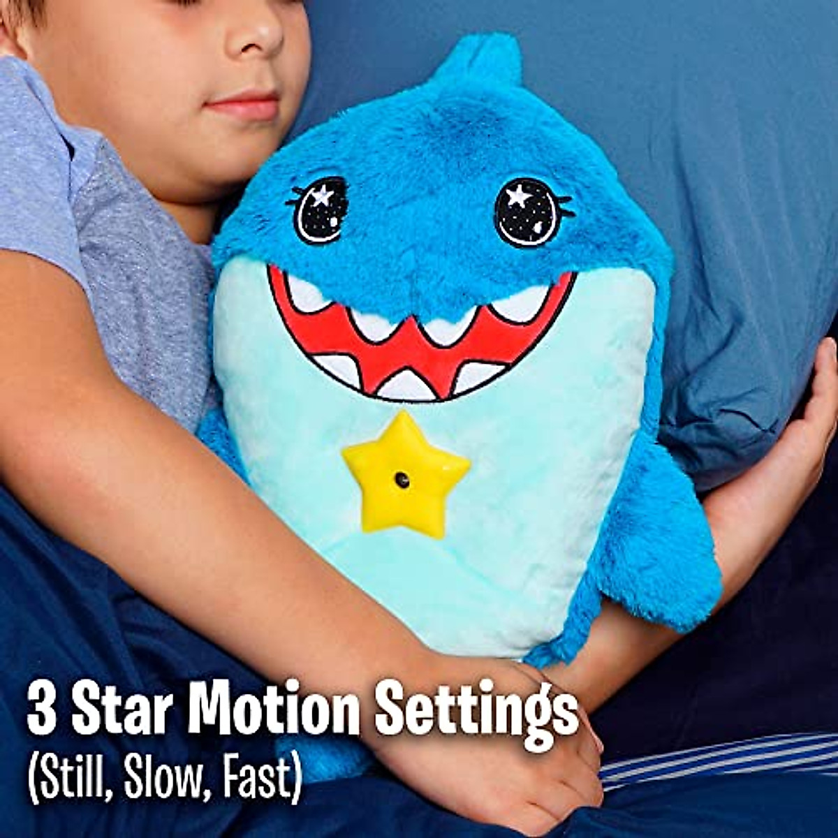 Ontel Star Belly Dream Lites, Stuffed Animal Night Light, Snuggly Blue Shark - Projects Glowing Stars & Shapes in 6 Gentle Colors, As Seen on TV