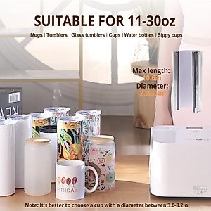 HTVRONT Auto Tumbler Heat Press Machine - Mug Heat Press Heat Up Fast & Even, Professional Tumbler Press High-Security for 2.95"-3.18" Sublimation Tumblers, Cups, Glasses and Mugs, White