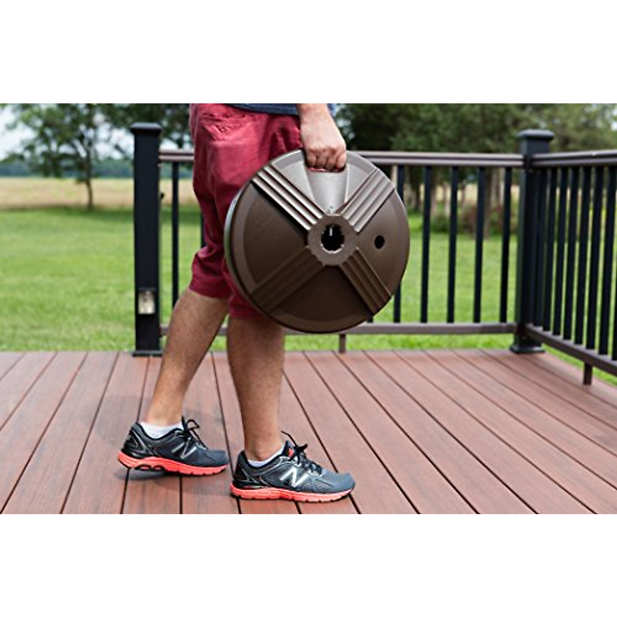 US Weight Durable Fillable Umbrella Base Designed to be Used with a Patio Table 3.5 pounds , Bronze