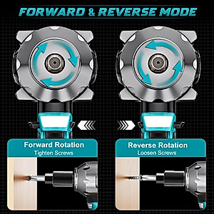 Cordless Impact Wrench 1/2 inch for Makita 18V Battery, 900Ft-lbs(1200N. m) Brushless Electric Power Impact Driver Gun Tool, 2100RPM High Torque Impact Wrench with LED Work Light (No Battery)