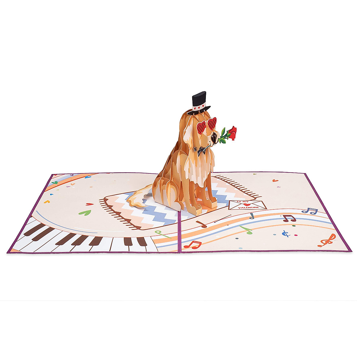 Pop of Art - I Ruff You Pop Up Card, Handmade 3D Popup Greeting Cards For Valentines Day, Mothers Day, Wedding, Anniversary, Love, Romance, Thank You, Thinking of You or All Occasion | 5" x 7"