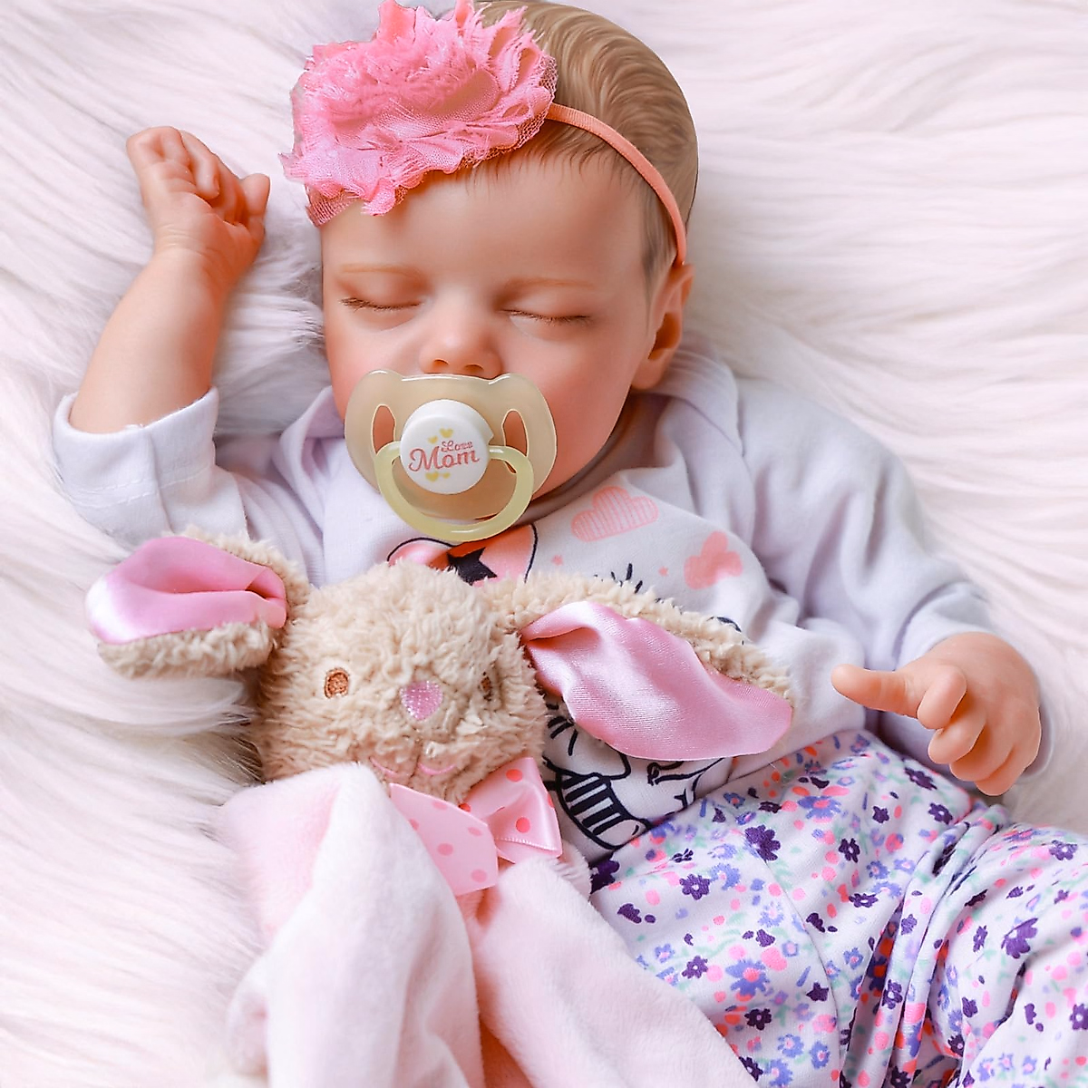 Lifelike Reborn Baby Dolls Twinnie - Girl 17-Inch - Soft Body Realistic-Newborn Baby Dolls Full Vinyl Body Poseable Baby Girl with Feeding Kit Gift Box for Kids Age 3+