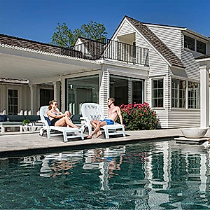 YITAHOME Outdoor Folding Chaise Lounge Chair with 6 Adjustable Backrests, Foldable Poolside Lounger with Wheels, Plastic Recliner for Patio, Beach,Easy Assembly, Lightweight, Waterproof, White (1)