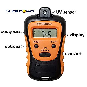 Sunlight Meter for Measuring Harmful Ultraviolet Solar Light Radiations - Portable UV Intensity Meter & UV Sun Light Strength Tester - Handheld Digital UV Index Sensor - by SunKnown