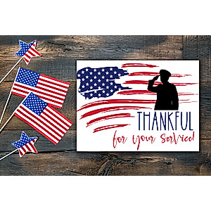 Red Door Inspirations Thank You Military, Veteran Appreciation Card (Thank You Single Military Card)