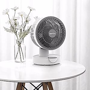 BUSYPIGGY Air Circulation Fan- 8 Inch Desk Fan, Portable Small Fan with 3-Speed Adjustable, Personal Desktop Fan can be Timed, Oscillating Fan with Hook and Remote Control Suitable For Most Scenes