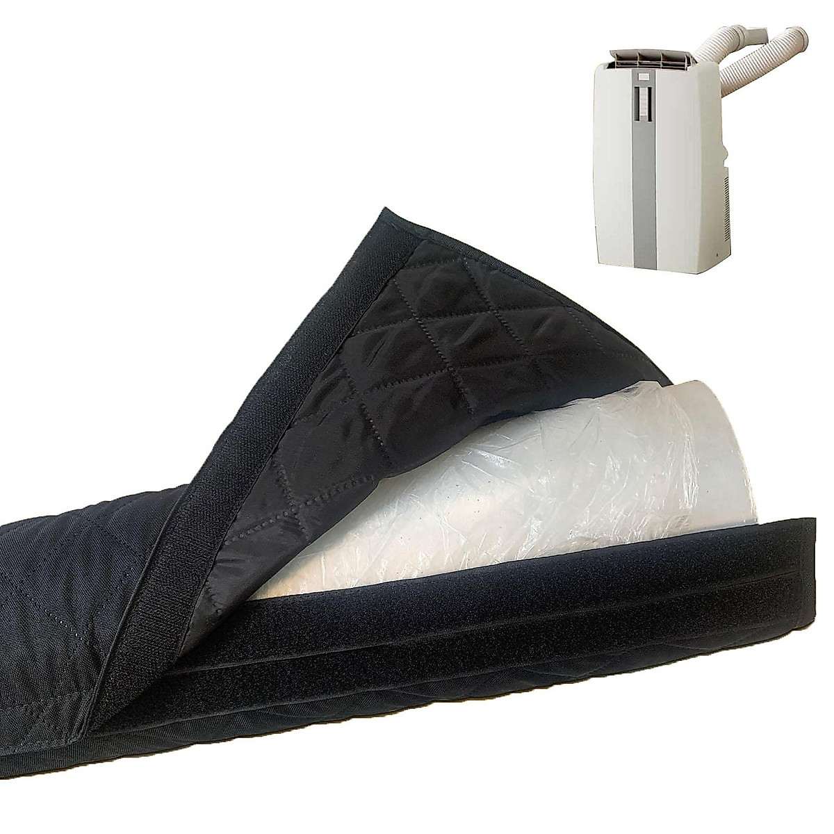 DETTELIN Portable Air Conditioner Hose Wrap, Energy Saving Insulated AC Hose, Fit for 5" & 6" Diameter Exhaust Hose, Silver Black