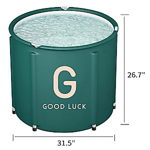 Ice Bath Tub for Athletes, Portable Foldable Bathtub, 31" Freestanding Soaking Bath Tub for Adults, Separate Family Bathroom SPA Tub, Efficient Maintenance of Temperature, Ideal for Hot Bath Ice Bath