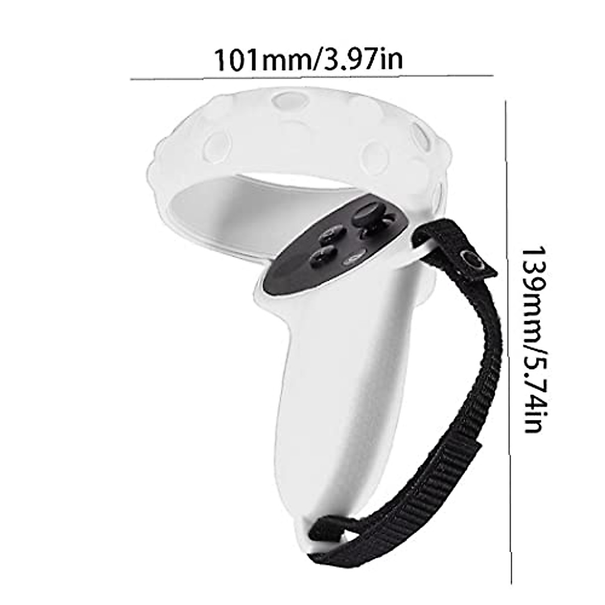 VR Controller Cover Compatible with Oculus Quest 2 Protective Ring Cover Silicone Handle Cover Grip Cap for Headphones White 1 Pair Game Component