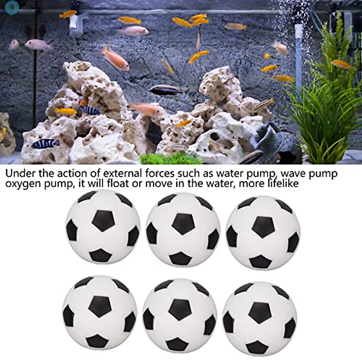 GLOGLOW Mini Soccer Aquarium Decoration, 10Pcs Fish Tank Soccer Decoration Lifelike Shape Floating Fish Tank Soccer Decoration for Aquarium Decoration (S)