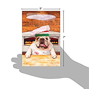 NobleWorks - 1 Adorable Birthday Card Funny - Pet Dog Animal Humor, Bday Notecard with Envelope - Pizza Dog C3208BDG