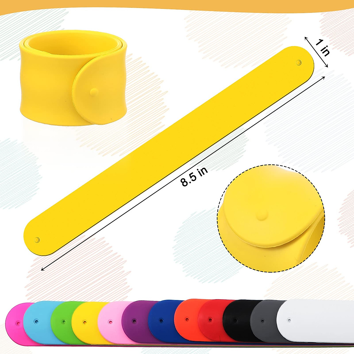 Chengu 36 Pieces Silicone Slap Bracelets Bulk Multicolor Snap Wrist Bracelets Soft and Safe Bands Wrap Wristband for Party Favors School DIY Painting Wristband Craft(Multicolor)