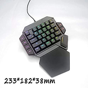 HYK One-Handed RGB Mechanical Feel Gaming Keyboard, Small Gaming Keyboard