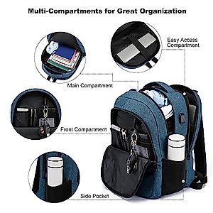 BIKROD Backpack for Boys Men, School Backpack for Teens Girls, Lightweight Casual High School Bookbag, Daily-use Travel Laptop Backpack with USB Charging Port Fits 15.6 Inch Notebook