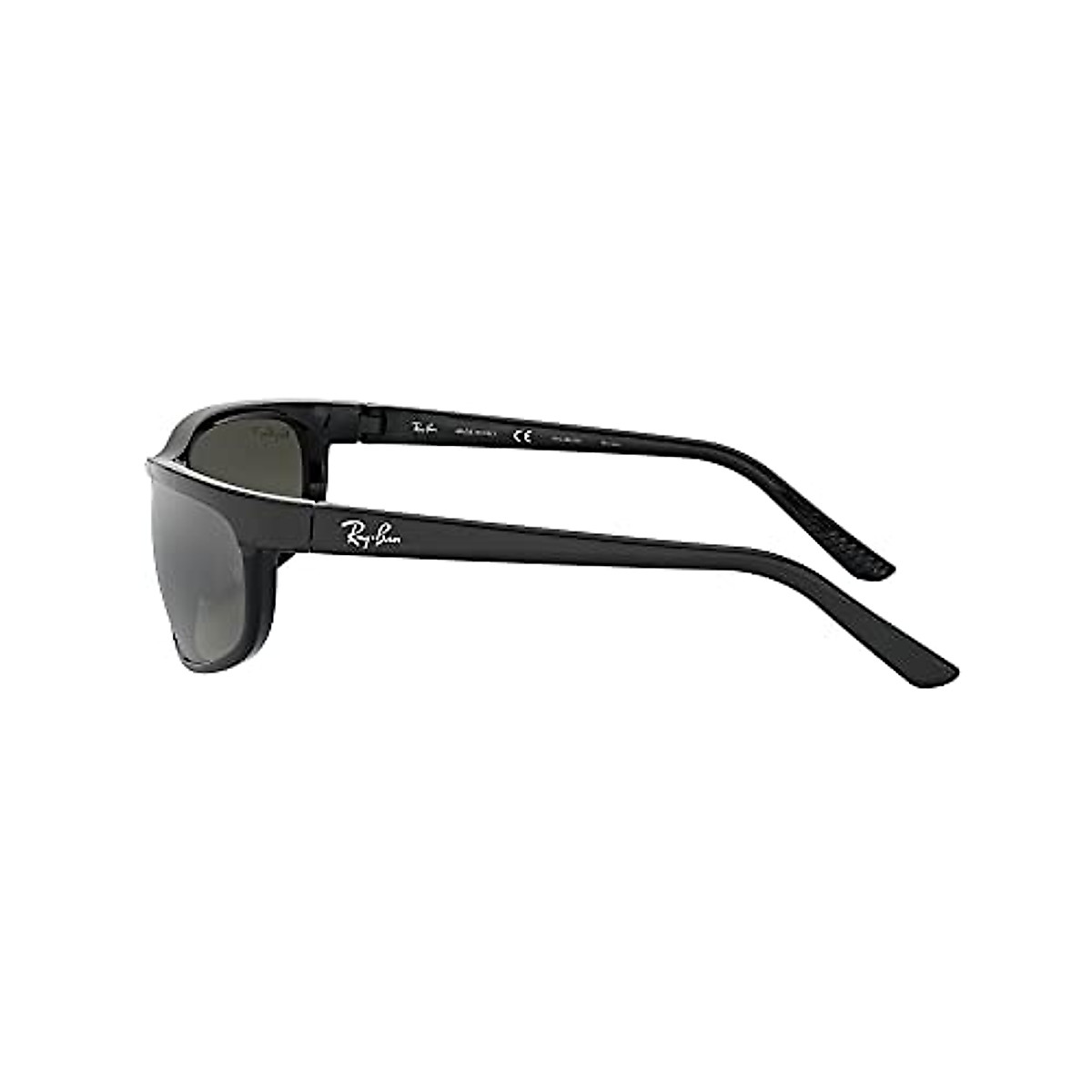 Ray-Ban Men's RB2027 Predator 2 Rectangular Sunglasses, Black/Polarized Dark Grey, 62 mm