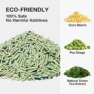 VETRESKA Tofu Cat Litter,Natural Kitty Litter Strong Clumping Flushable Cat Litter Pellets Ultra Absorbent Deodorant Tofu Litter,Dust-Free,Low Tracking,Eco-Friendly,Green Tea(5.5lb×1bag)