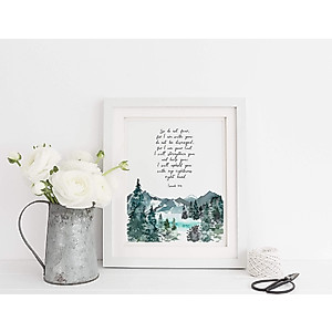 Isaiah 41 10 Wall Art, Watercolor Mountains Bible Verse Poster, Christian Gifts Men UNFRAMED 8x10, Crafty Cow Design