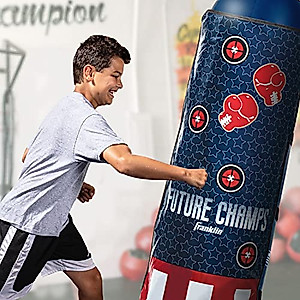 Franklin Sports Electronic Boxing Bag - Future Champs Inflatable MMA Kickboxing Bag - Toy Youth Equipment for Kids + Toddlers - 60" x 22"