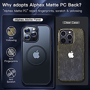Alphex Official Color Match for iPhone 14 Pro Case, Compatible with MagSafe, 8FT Military Grade Shockproof Matte Slim Phone Cover Women Men 6.1 inch,Space Black
