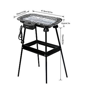 HAITOP Indoor Electric Grill Smokeless 2000W, Household Smoke Free Electric Grill,Portable Tabletop Grill Kitchen BBQ Grills,Adjustable Temperature Control,Removable Water Filled Drip Tray