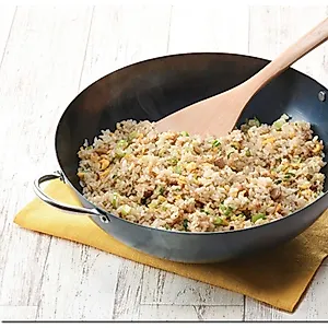 Fujita Metal Iron Wok, Wood Handle, Dedicated Artisans, Black (11.8 inch/30 cm)