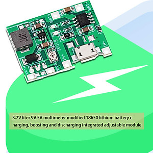 KOOBOOK 5Pcs Micro USB 3.7V Lithium Li-ion 18650 Battery Charging Discharge Module Adjustable Boost Step Up Integrated Module 4.5V-8V to 4.3V-27V