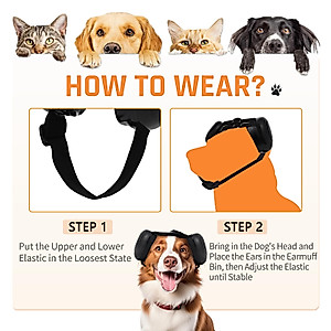 Miyamicro Dog Ear Muffs Noise Protection - Noise Canceling Ear Muffs for Dog,29dB NRR Dog Earmuffs,Ear Plugs for Dogs from Fireworks,Vacuums,Thunderstorms (White, L)