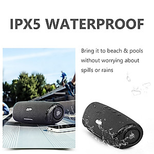 233621 Portable Waterproof Bluetooth Speaker with Powerful Bass and 15H of Playback Wireless Outdoor Speaker, Black