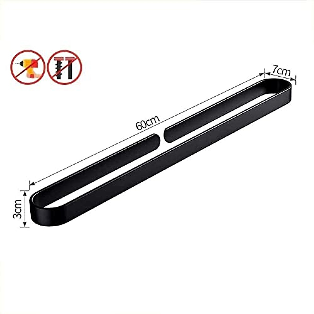 Towel Racks, Towel Rack Simple Bathroom Kitchen Home Space Aluminum Single Bar Wall Mounted Towel Rack Bathroom/D/60Cm