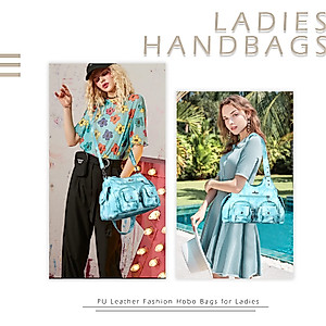 Angel Kiss Handbags for Women Hobo Bags for Large Tote Bag Soft PU Leather Multi-Pocket Shoulder Bag Top Handle Handbag