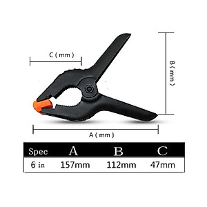 LZYLL 10 Pack Spring Clamps Heavy Duty,6 inch Plastic Clips Clamps for Crafts,Backdrop Clips for Photography,Backdrop Stand,DIY Woodworking,and other Home Improvement Projects