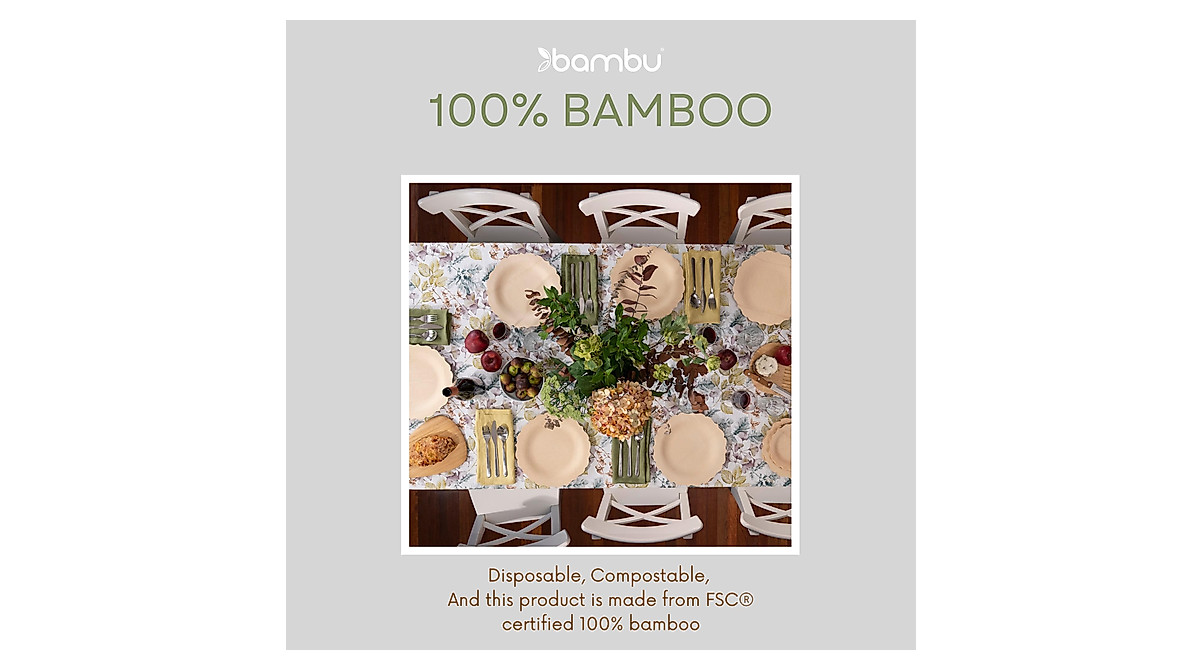 Bambu 9" Disposable Bamboo Plates - Eco-Friendly & Elegant