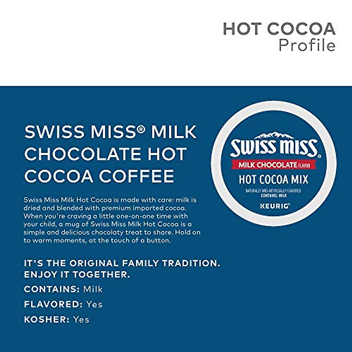 Swiss Miss Milk Chocolate Hot Cocoa, Keurig Single-Serve Hot Chocolate K-Cup Pods, 72 Count