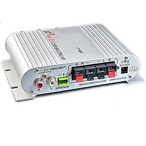 Polarlander Power Car Amplifier Hi-Fi 2.1 MP3 Radio Audio Stereo Bass Speaker Booster Player for Motorbike Home No Power Plug