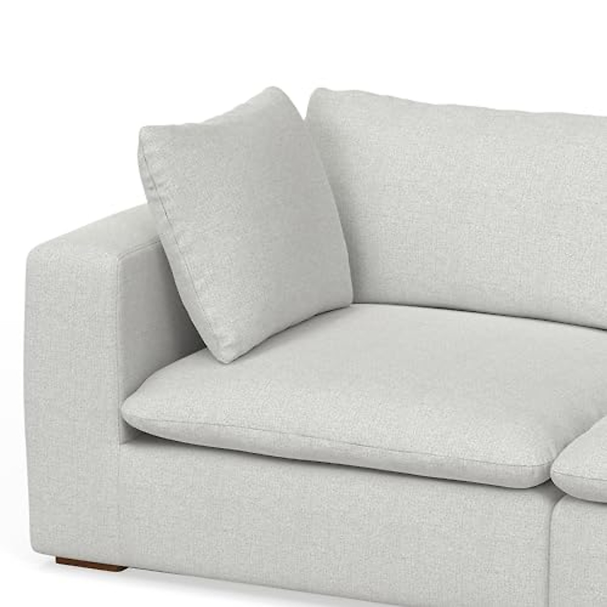 SIMPLIHOME Jasmine 3-Seater Modular Sofa in Velvety Chenille Polyester-Blend Performance Fabric, Cloud Grey, 125-inches Wide, Handcrafted Contemporary-Style Couch for Living Room