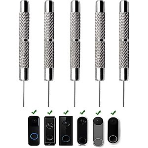 5 Pack Doorbell Removal Pin, Release Key Security Removal Tool Replacement, Remove Video Doorbell from Mount Compatible with Nest Video Doorbell Arlo Video Blink Google Nest Eufy Video Doorbell