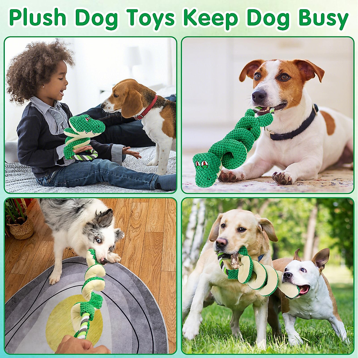 EASTPET Squeaky Dog Toys with Pull Rope,Large Dog Tug of War Toy,Medium/Large Breed,Toys for Dental Health