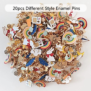 20pcs Enamel Pins for Backpacks Cute Lapel Pins Bulk Set Cool Hats Jackets Pins Funny Brooch Women Gift Random Style No Duplicates